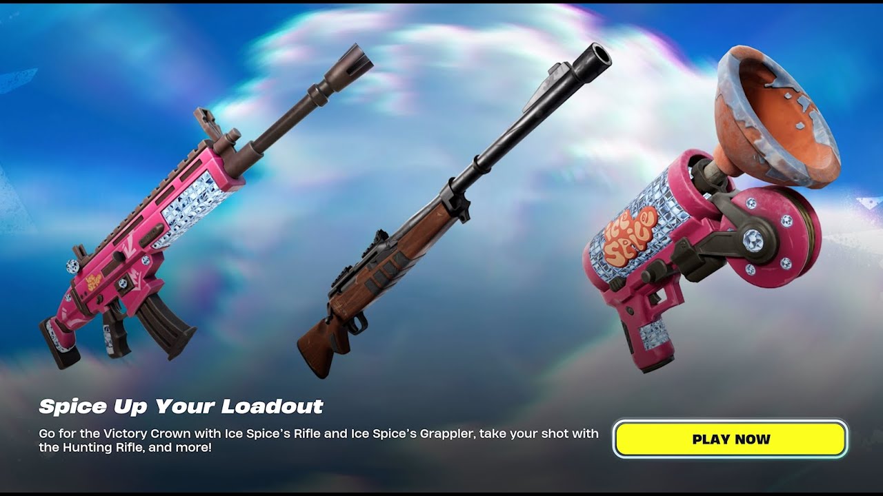 New Mythic Weapon - Ice Spice's Rifle & Grappler - Fortnite - Chapter 5 ...