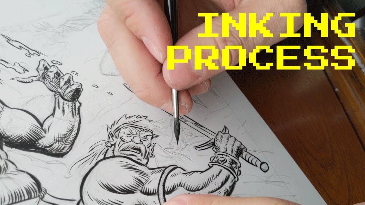 Troll Fight Inking Process - YouTube