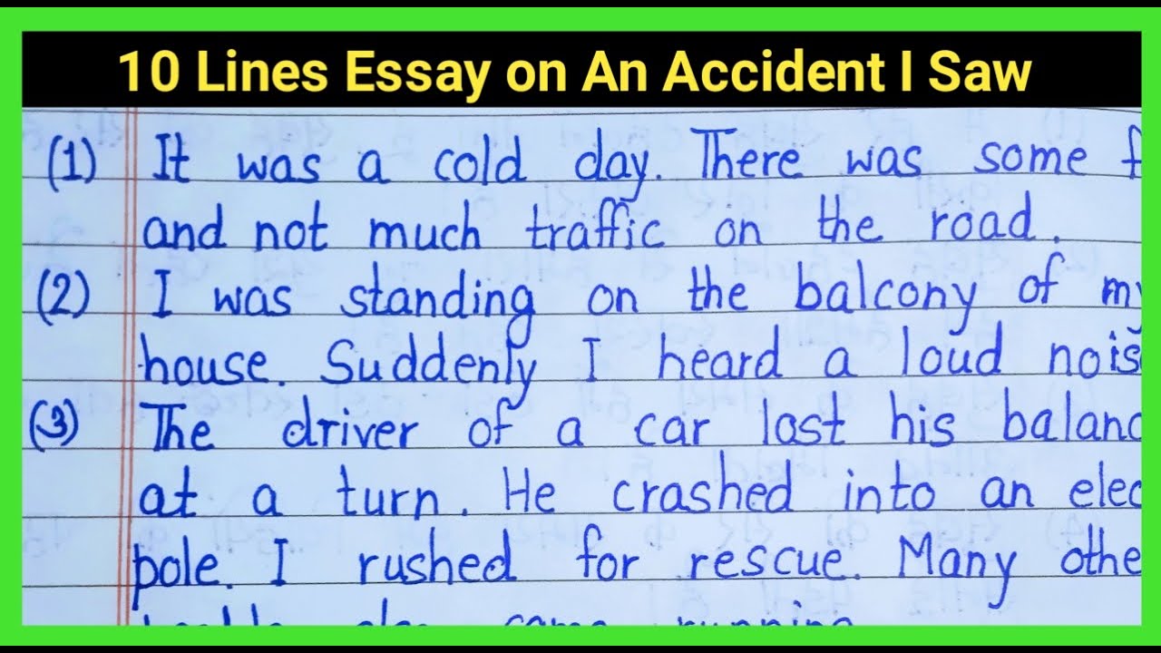 10 Lines Essay on An Accident I Saw in English || Short Essay on An ...