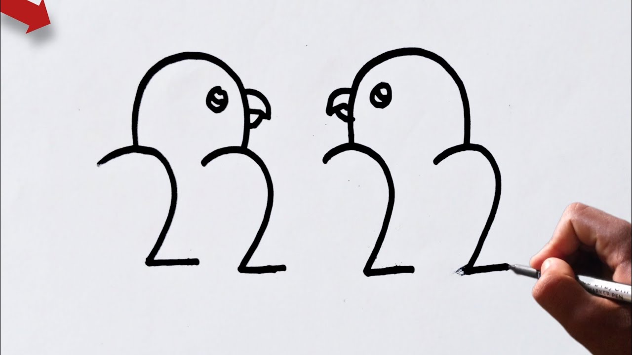 How to Draw a parrot 22 22 number easy drawing parrot step by step|very ...