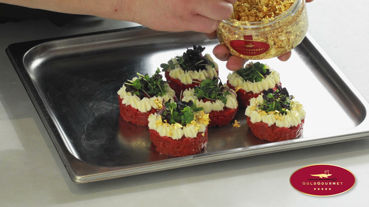 Cooking with Gold Flakes - Extra Large made from edible gold leaf - YouTube