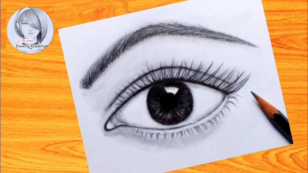 Easy way to draw a realistic eye for beginners step by step (Using only ...