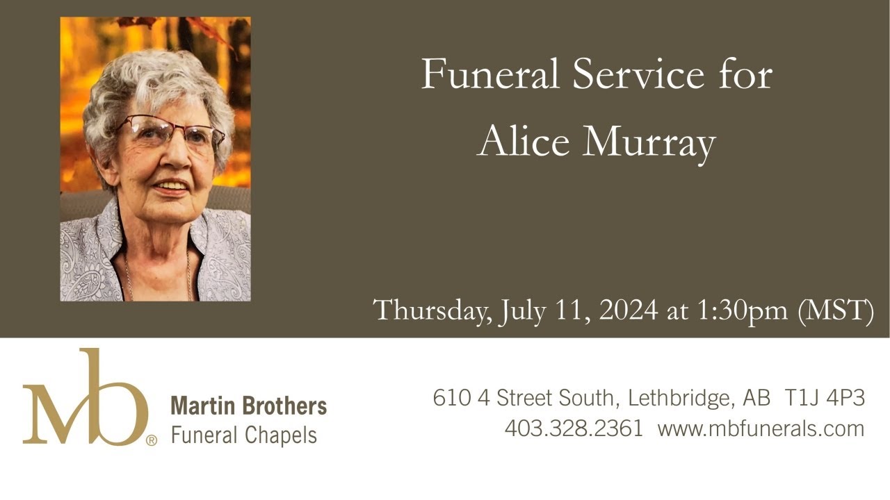 Funeral Service for Alice Murray - YouTube