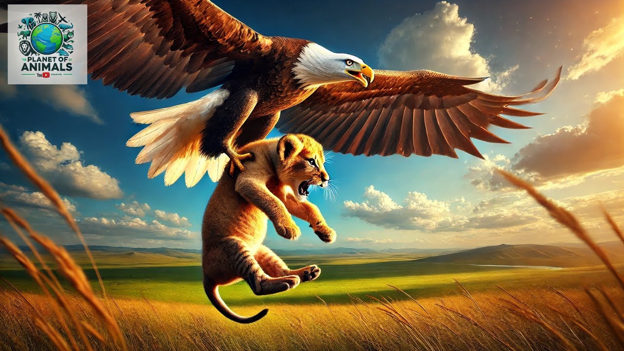 Shocking! Eagle Snatches Lion Cub| Impactante! ¡Águila Atrapa Cachorro ...