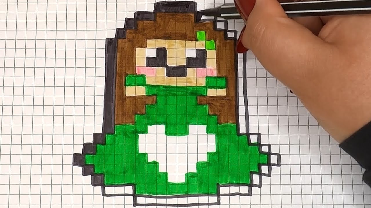DIY Handmade Drawing Pixel Art | How to draw a cute Princess | Girl ...