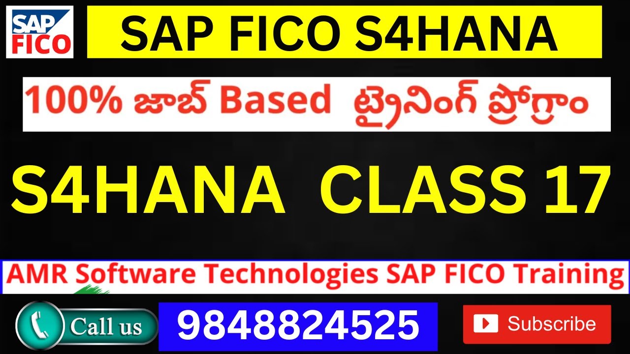 SAP S4HANA CLASS 17 - S4HANA Finance Course - S4HANA Finance Course In ...
