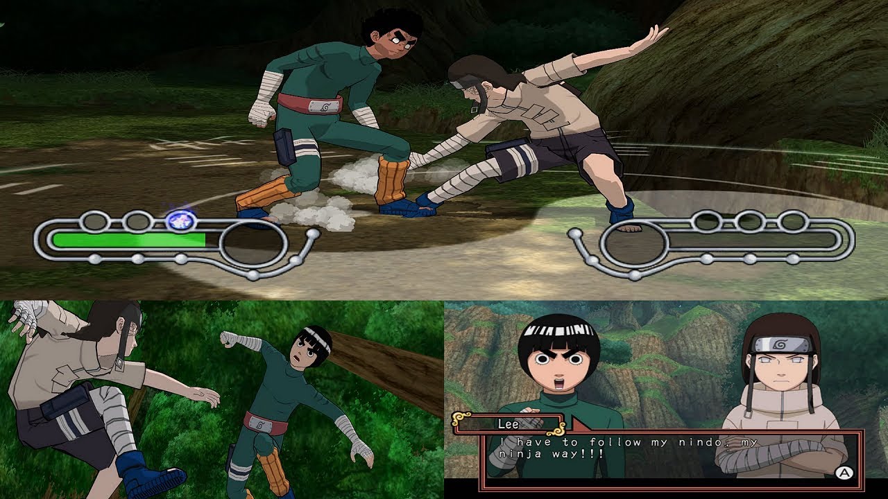 Naruto Clash of Ninja Revolution Walkthrough Part 13 - Rock Lee vs Neji ...