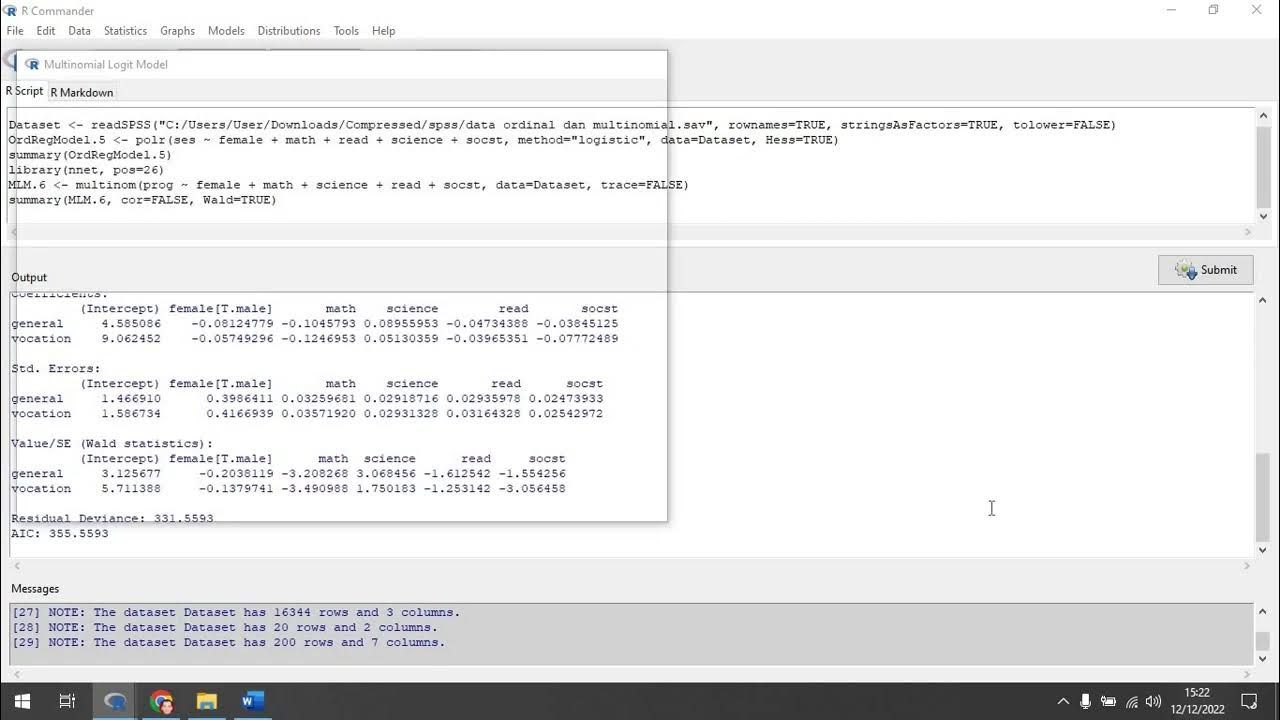 Regresi Ordinal dan Multinomial dengan R Commander Rcmdr - YouTube