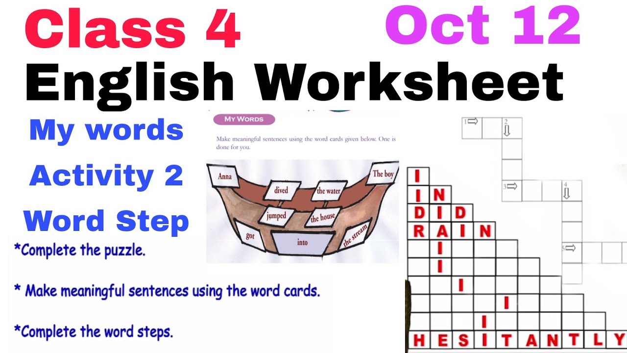 Class 4 English Worksheet Oct 12/4 th std english worksheet 12/10/21 ...