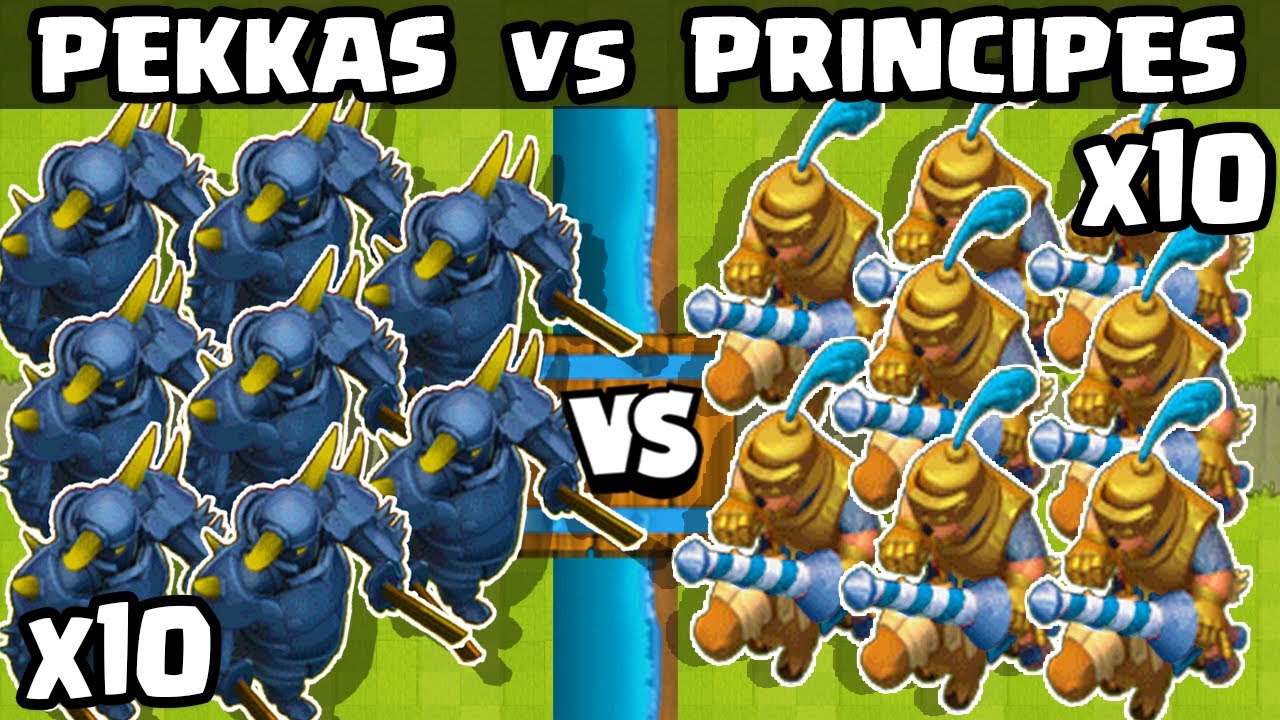 10 PEKKAS vs 10 PRINCIPES | 10vs10 | SUPER ENFRENTAMIENTO de CLASH ...