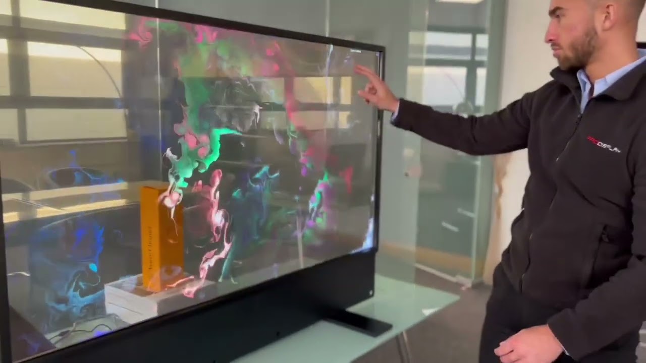 Interactive Transparent OLED Screen - YouTube