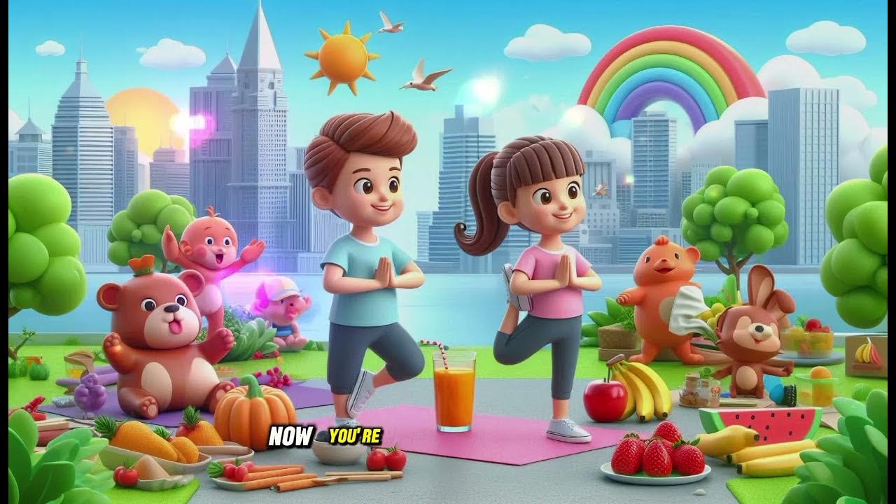 "Morning Yoga Fun" | A Stretching Adventure for Kids! Nursery rhymes ...