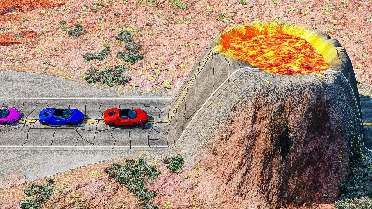 Cars vs Volcanoes in GTA 5 - YouTube