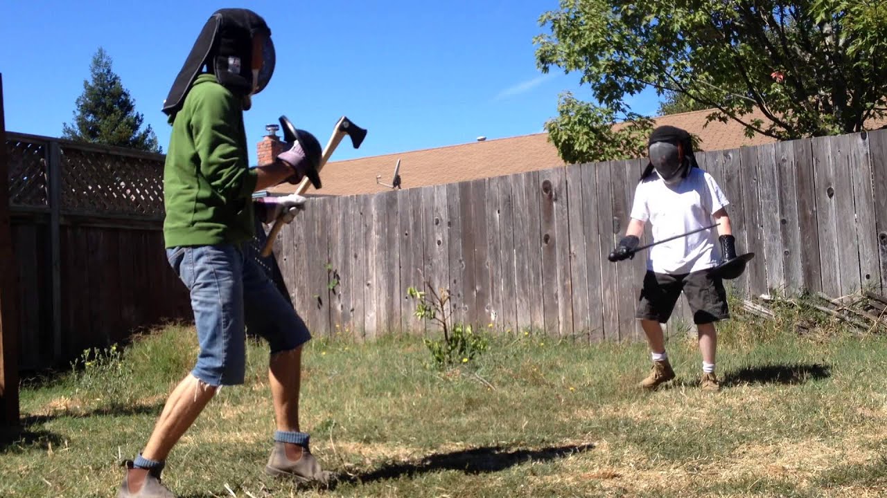 Axe and Buckler vs Gladius and Buckler sparring - YouTube