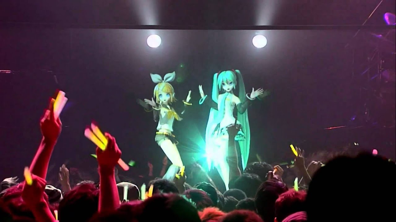 Hologram Girls Sing And Dance Kagamine Rin And Hatsune Miku Promise Live Hd Youtube
