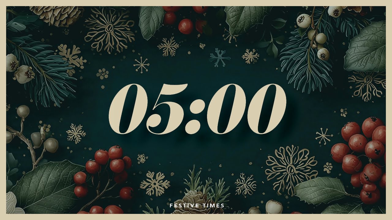 5 Minute Christmas Countdown Timer with Music 🎄 | Festive Holiday ...