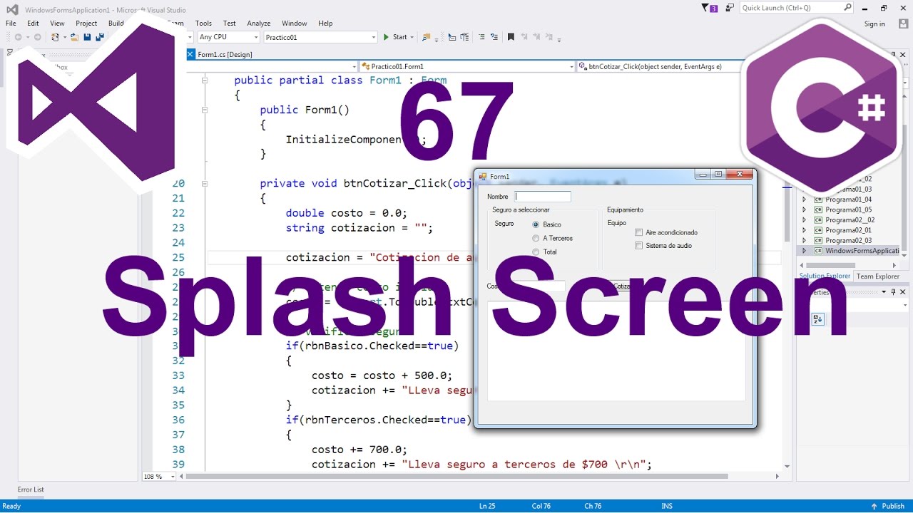 Programación Windows Forms C 67 Splashscreen Youtube