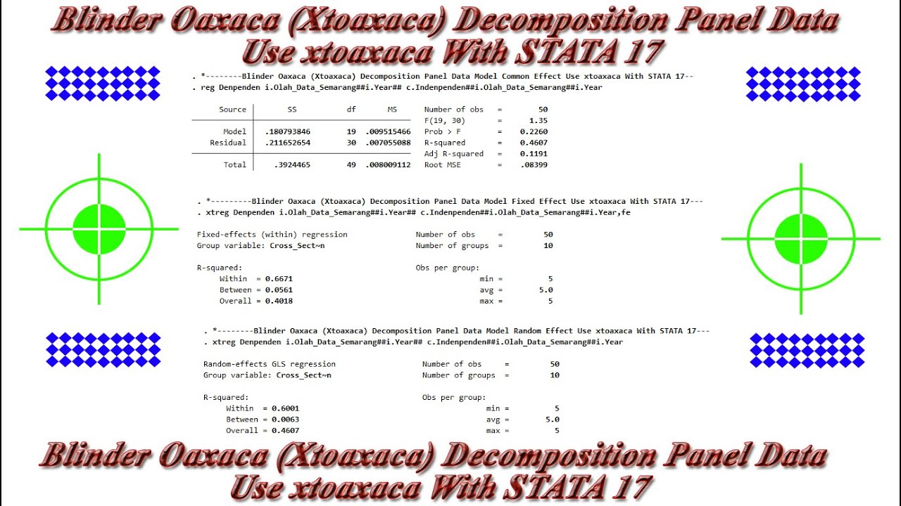 Blinder Oaxaca (Xtoaxaca) Decomposition Panel Data Use xtoaxaca With ...