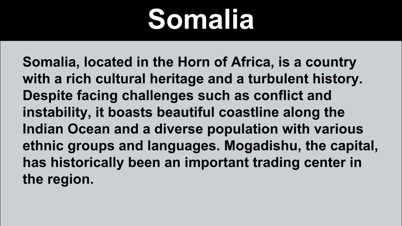 Short Paragraph on Somalia - YouTube