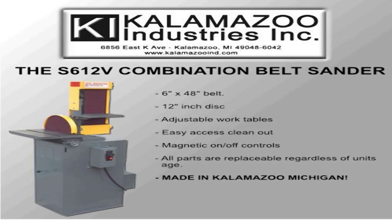 S612V 6 inch x 48 inch with 12 inch disc combination belt sander - YouTube