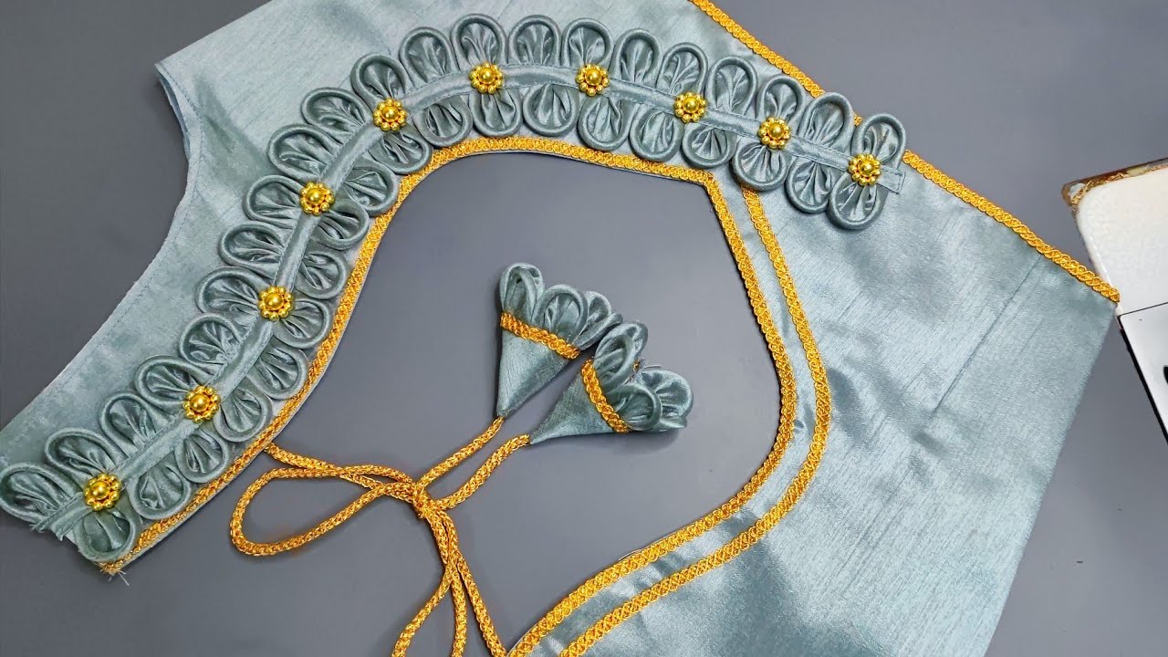 plain designer bridal back neck model cutting and stitching|easy model ...