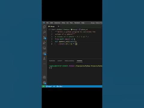 Python Tutorial: How to Calculate the Volume of a Sphere in Python ...