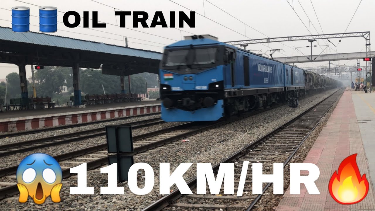 WAG 12 Pulling Oil Train In Full Speed 110km\hr | Most Powerfull Engine ...