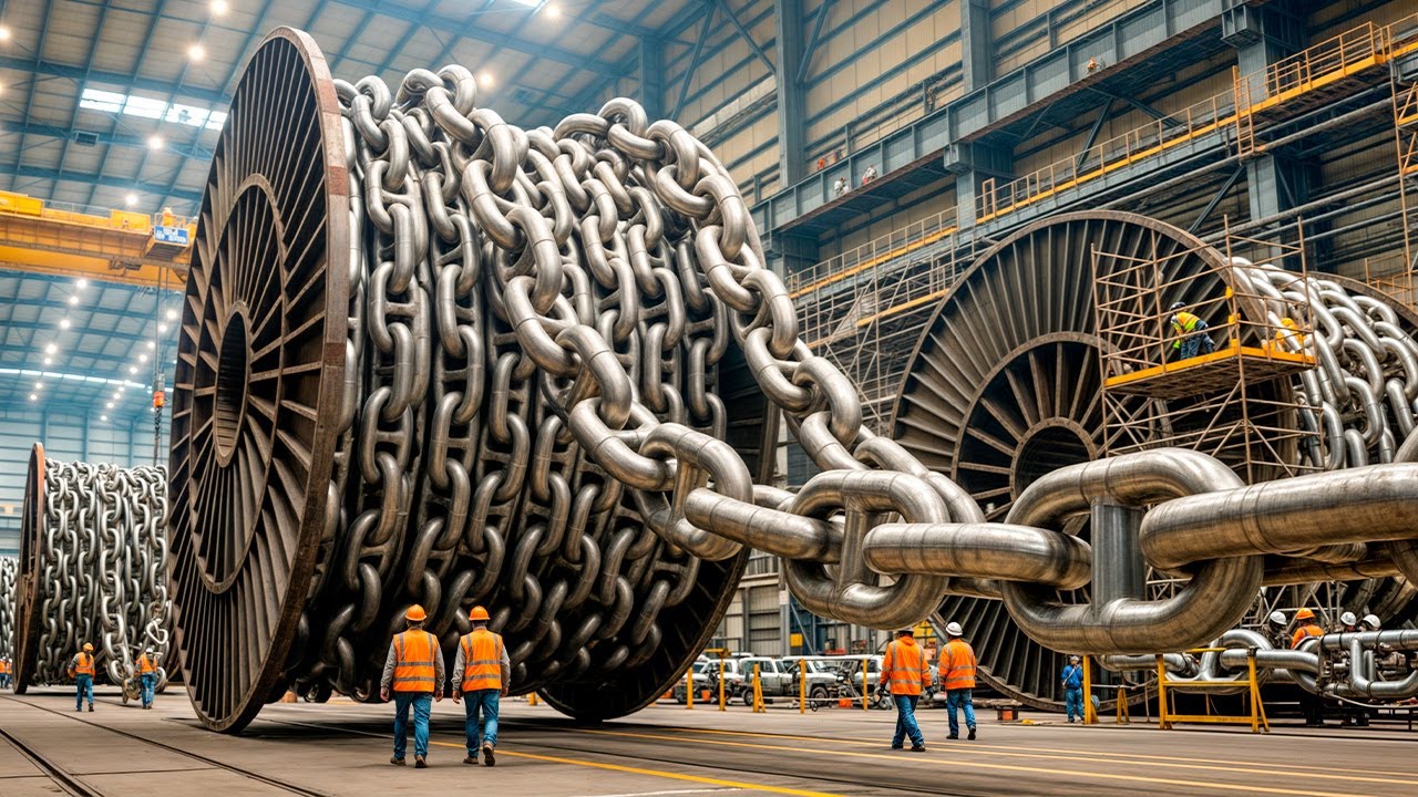 How Simple Steel Bars Are Forged Into Colossal Anchor Chains | Inside a ...