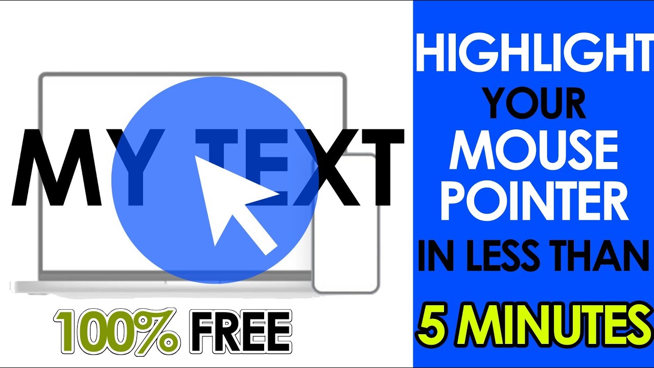 Highlight your mouse pointer in less than 5 minutes | 100% free😳 - YouTube