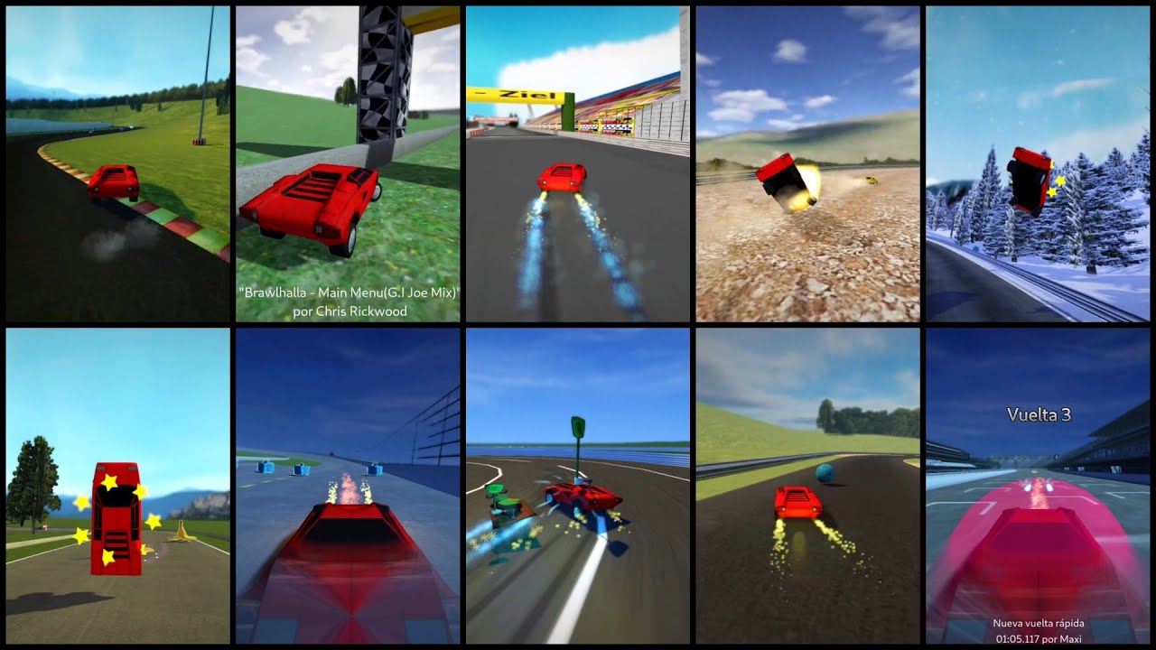 SuperTuxKart 1.4 Custom Grand Prix #6 (Speed Dreams Tracks, Lap Trial ...