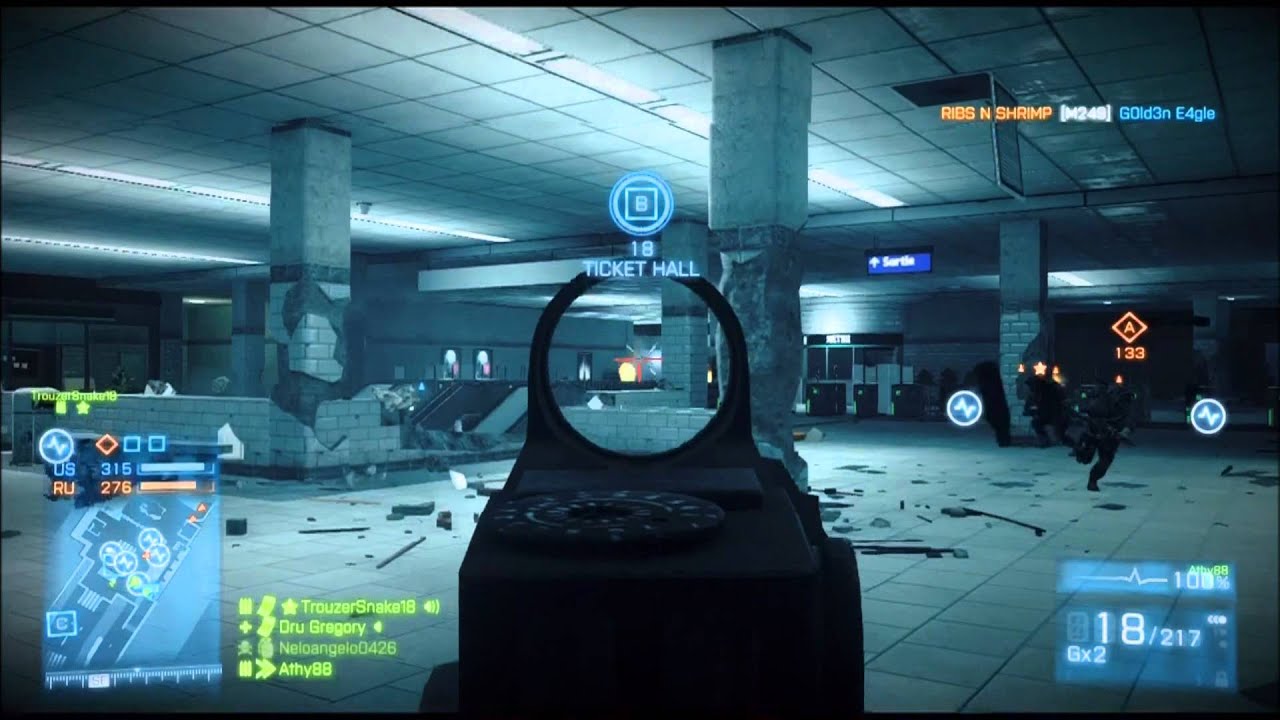 Battlefield 3: Online Gameplay HD| Operation Metro: Conquest- "A,B,C ...