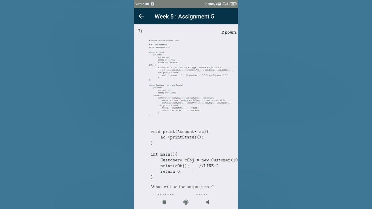 week 5 assignment 5 MCQ question || programming in modern c++ || NPTEL#swayam #solution - YouTube
