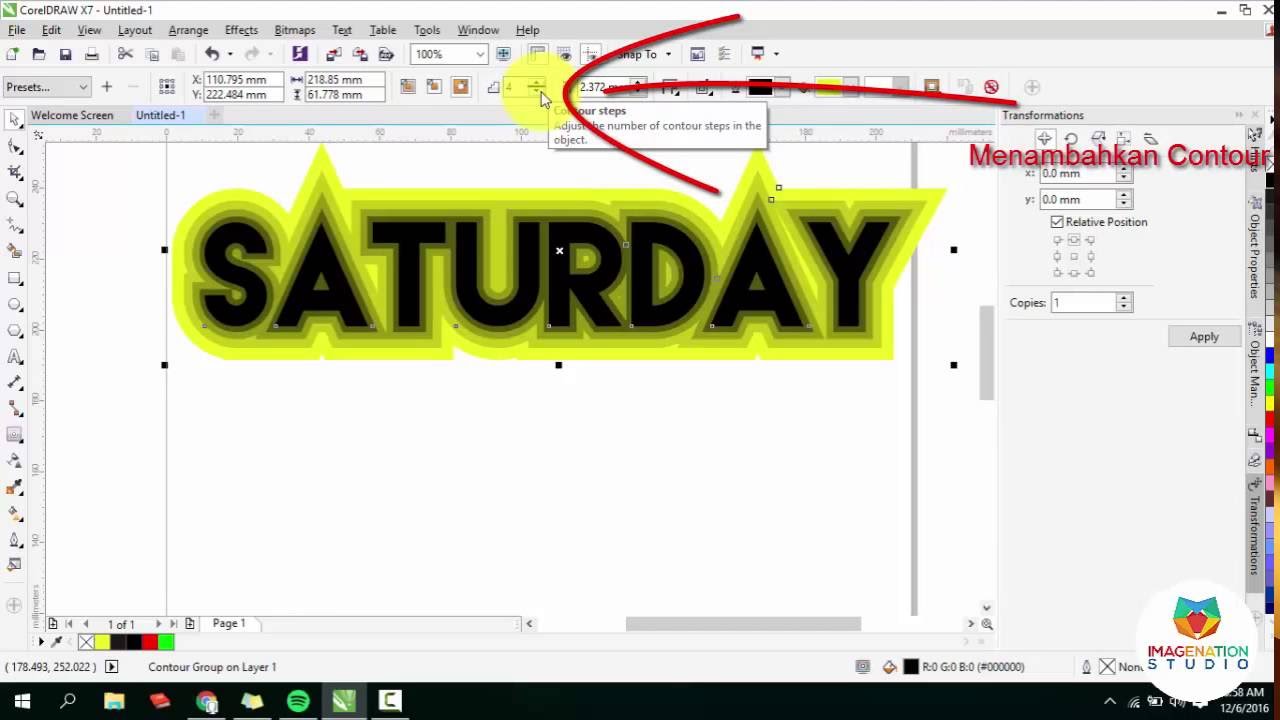 Tutorial CorelDraw Contour Effect Basic Pemula YouTube tutorial-coreldraw-contour-effect-basic-pemula-youtube