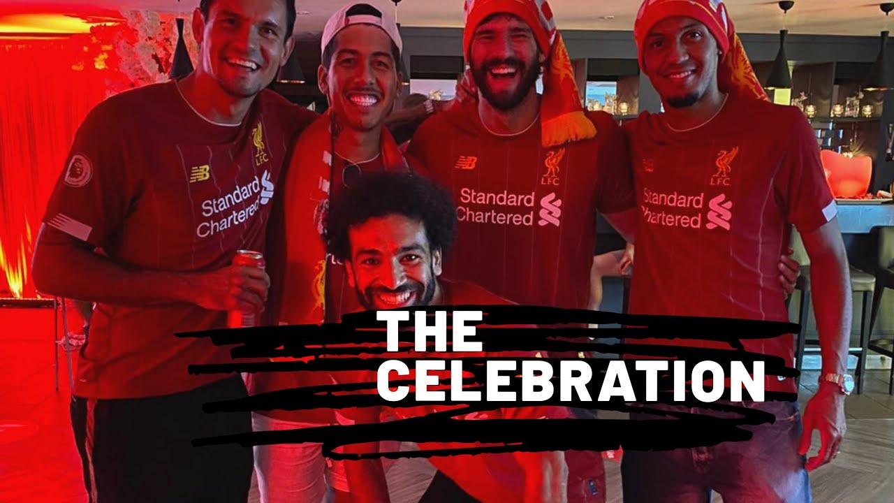The celebration : Liverpool players celebrating after win the premier ...