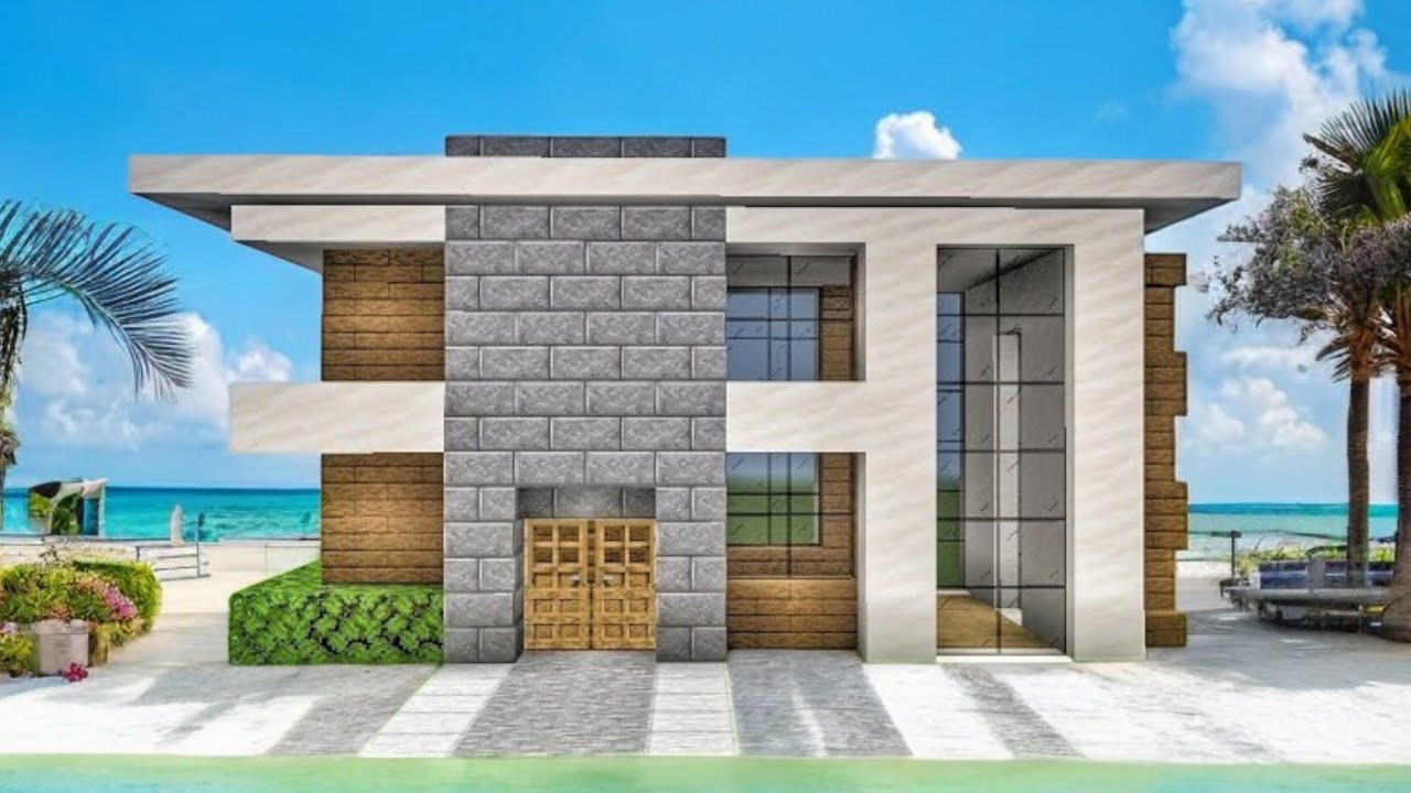 Minecraft Beautiful Modern House Tutorial 🏠🏠🏠 - YouTube