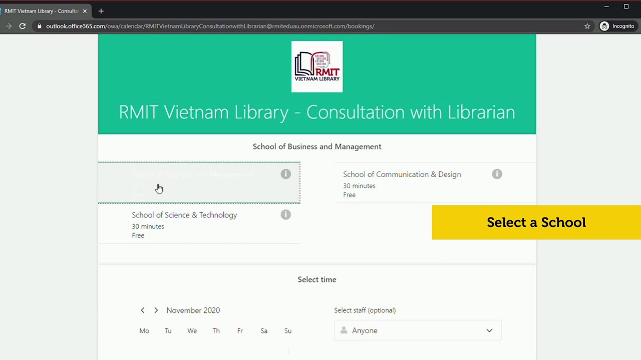 How to book a consultation with Liaison Librarian - RMIT Vietnam ...