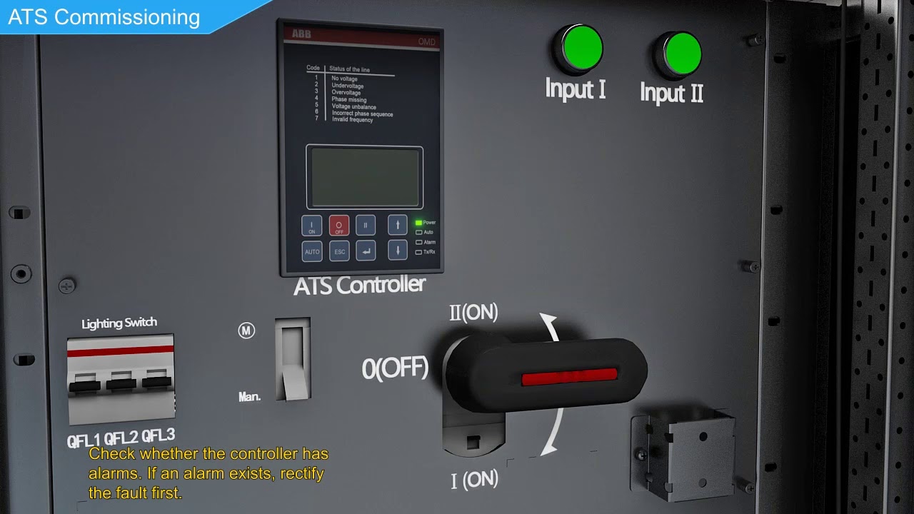 Huawei UPS5000-E-(40 kVA-128 kVA): 05 ATS Commissioning - YouTube