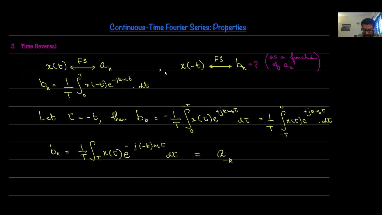 8. Continuous Time Fourier Series: Properties 2 (Time Reversal and ...