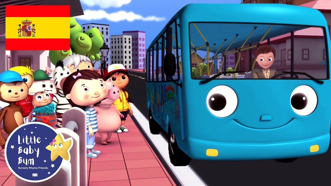 Canciones Infantiles | Las Ruedas del Autobús Azul | Dibujos Animados ...