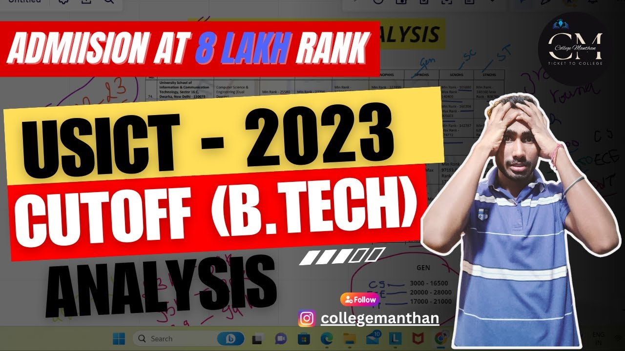 USICT 2023 CUT OFF ANALYSIS || KIS RANK PAR MILEGA ADMISSION || IPU B ...