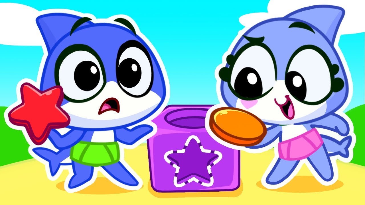 Baby Sharks Learn Shapes ⭐ Baby Learning Videos 🟠 ABC Song + More ...