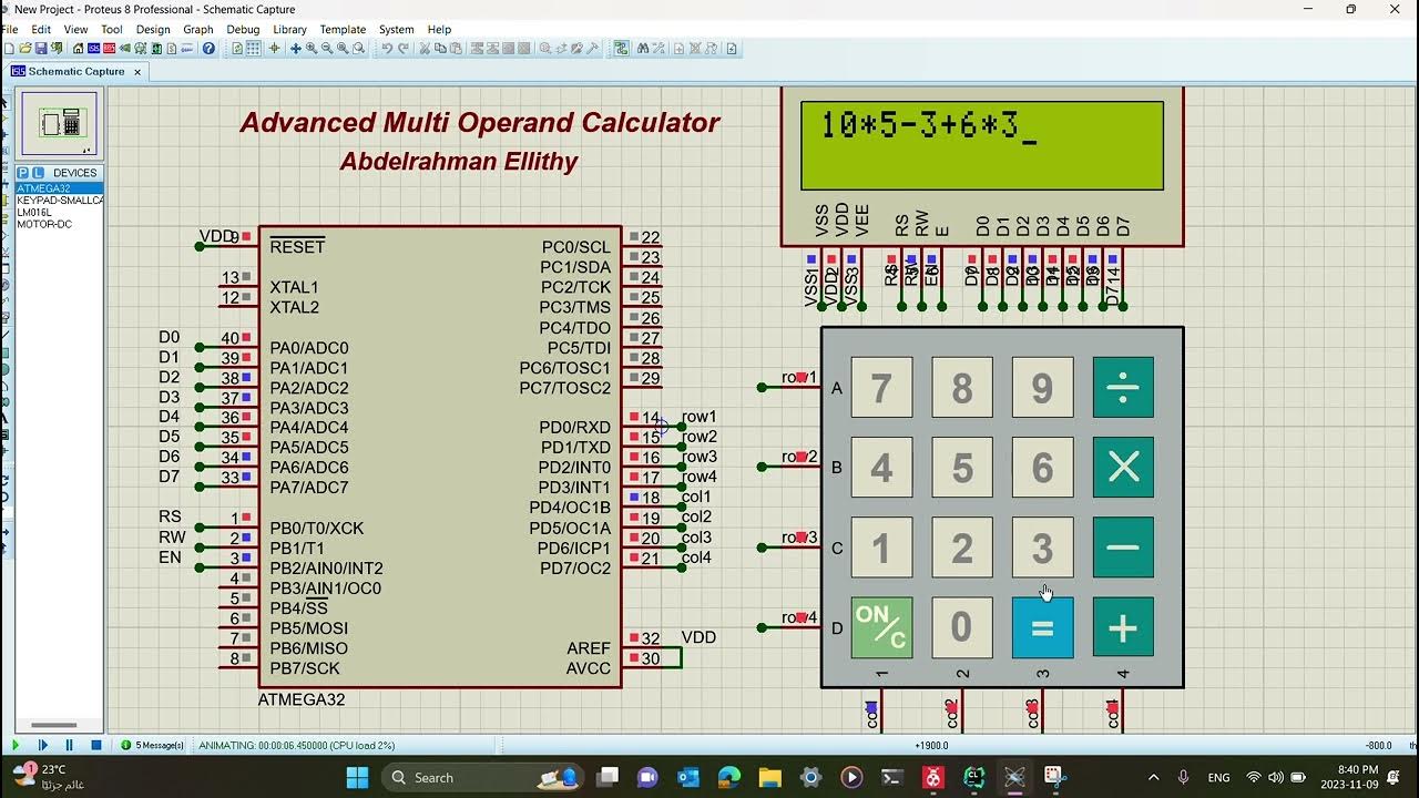 Advanced Multi Operand Calculator Project Atmega32 Embedded systems - YouTube