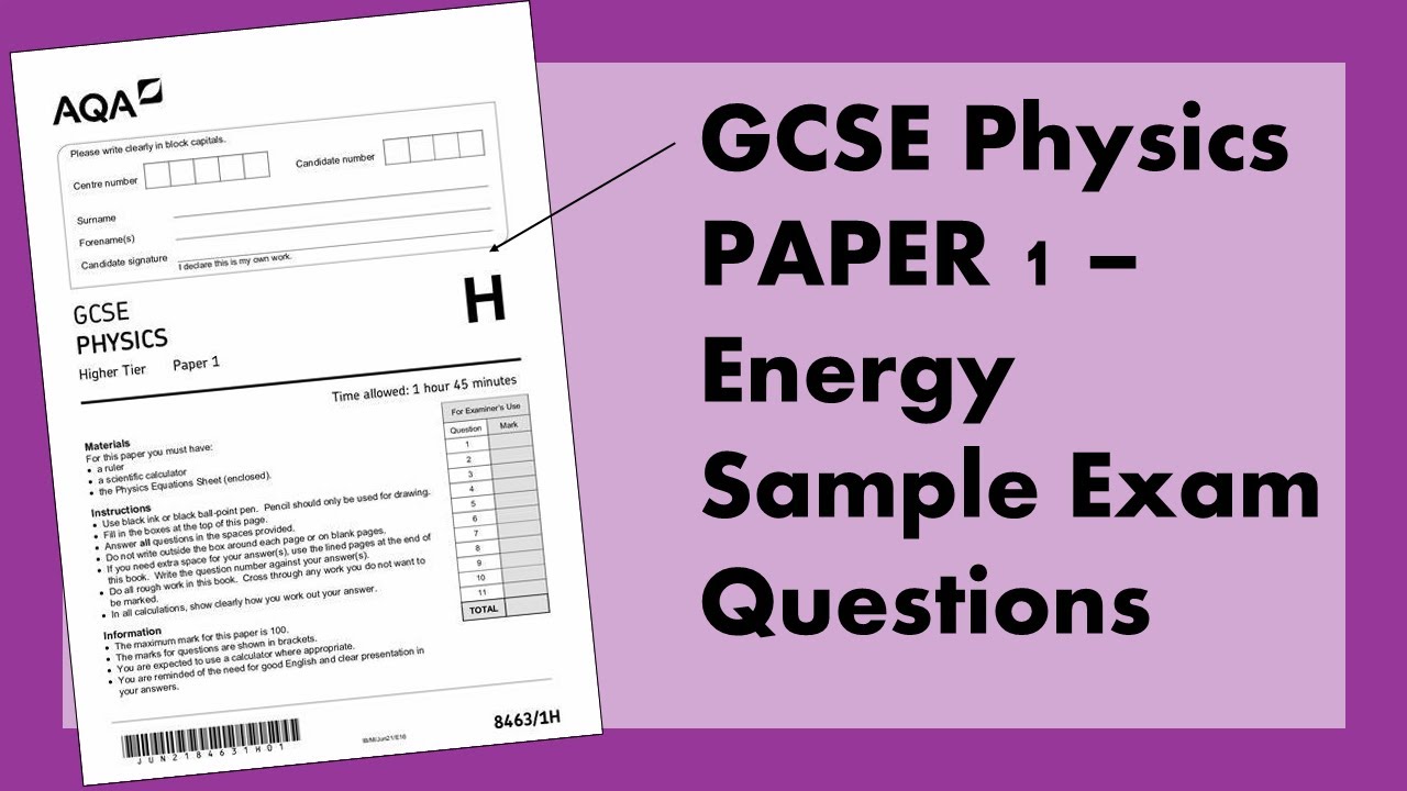 GCSE Physics ENERGY Sample Exam Questions - YouTube