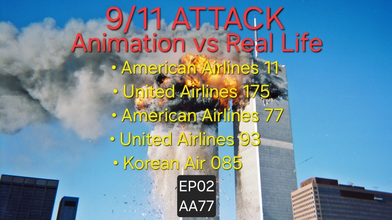 American Airlines Flight 77 - Animation vs Real Life - YouTube