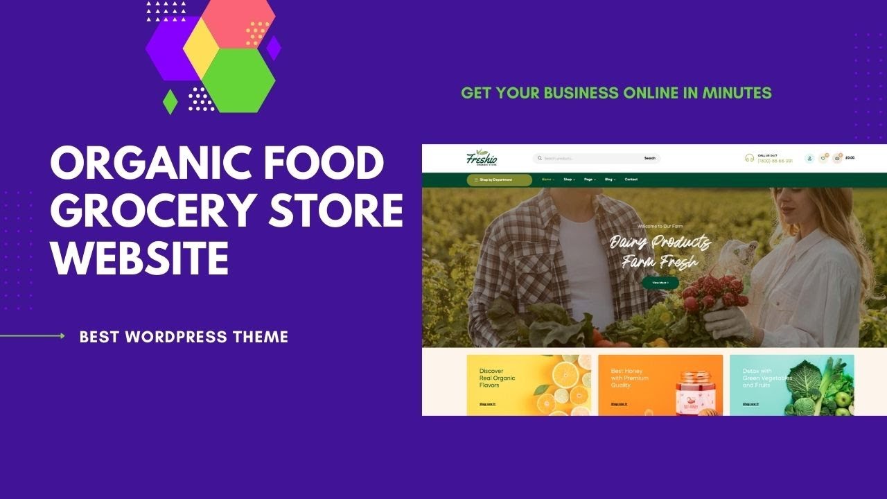 Organic Food Store Website | Online Grocery Shop Template | Freshio ...