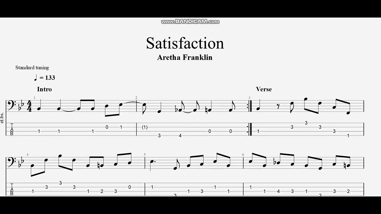 Aretha Franklin - Satisfaction (bass tab) - YouTube