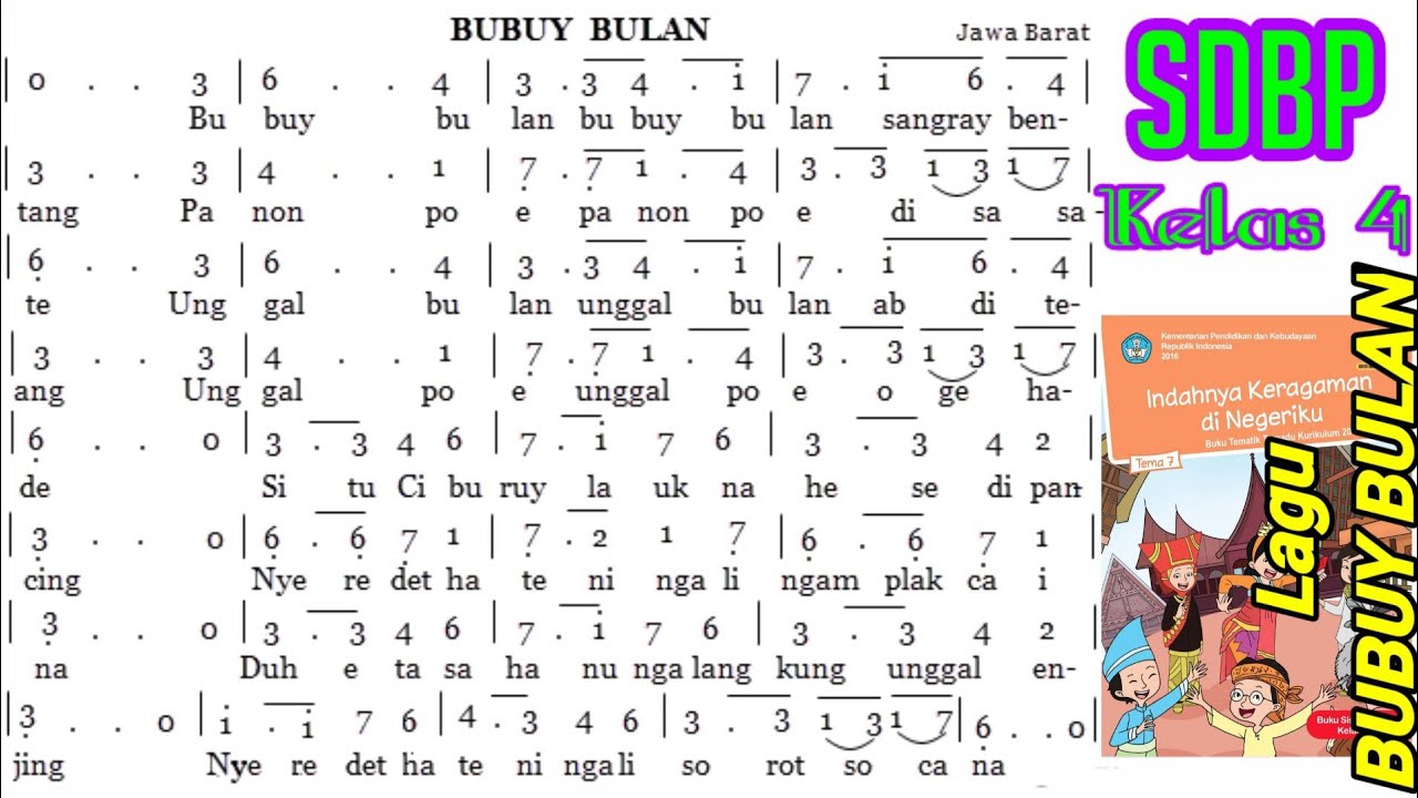 Lagu Bubuy Bulan # Lagu Daerah Jawa Barat # Materi SBDP Tema 7 Kelas 4 ...