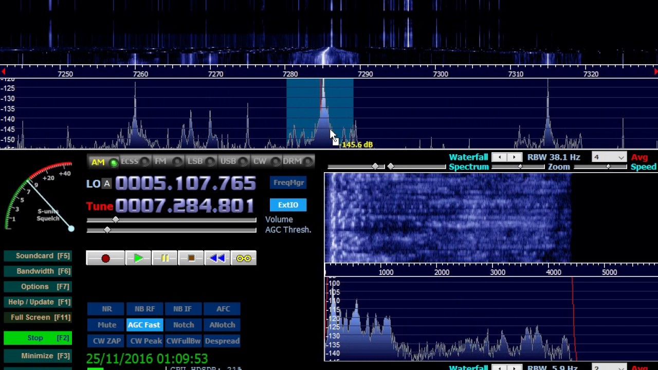 Recepção usando SDRPlay, mini whip antenna e ground tunner - YouTube