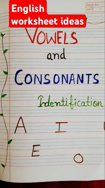 Vowels & Consonants identification worksheet for nursery kids🌱 - YouTube