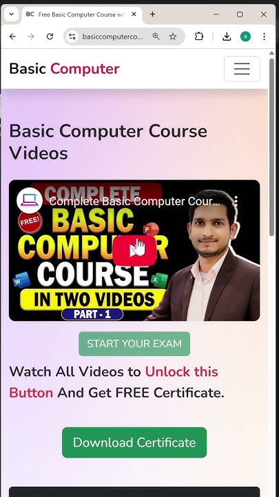 Free Basic Computer Course With Certificate 2025 in Hindi #computercourse #laptop #shorts #bcc ...